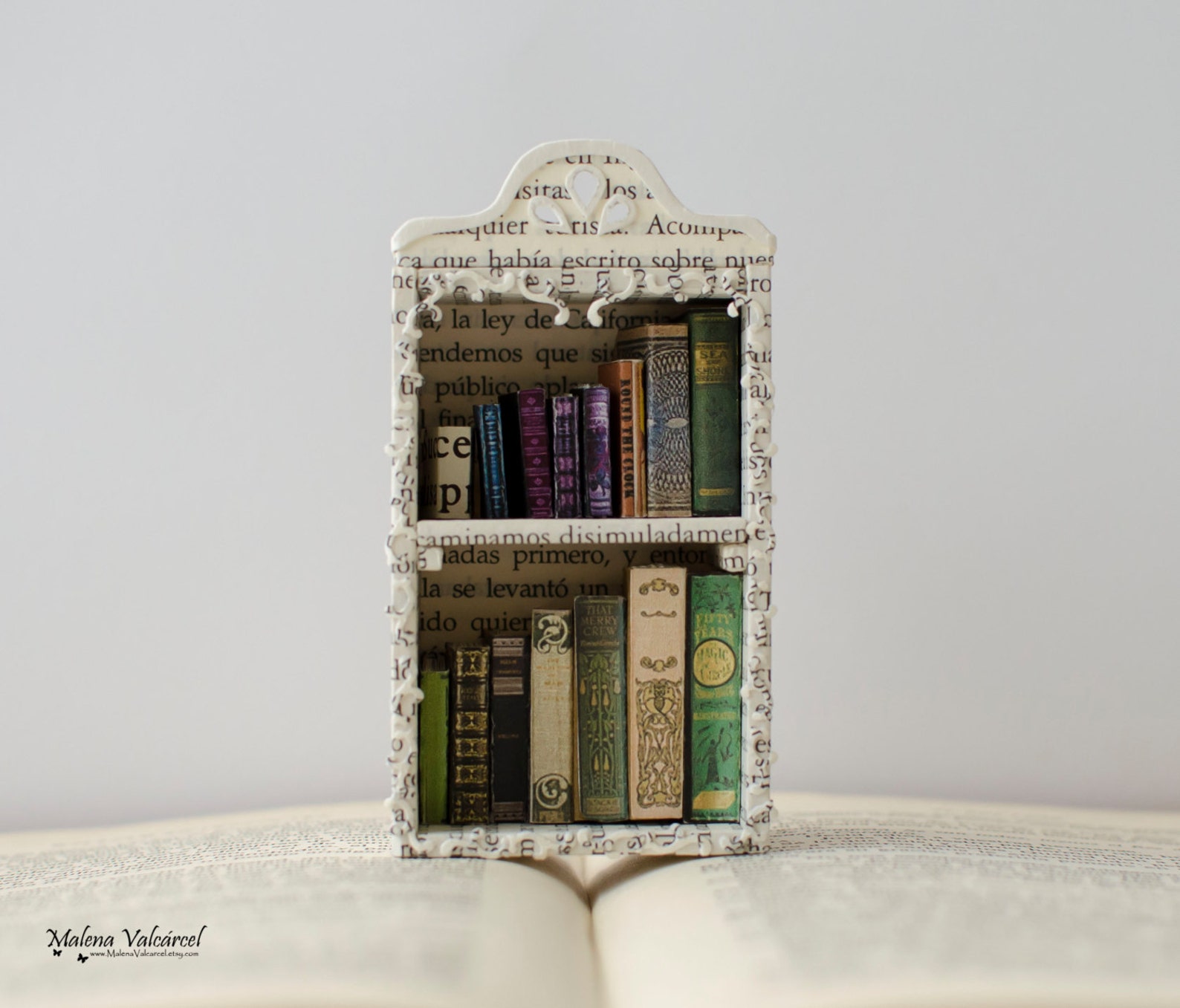 Paper Art - Miniature Library With Tiny Books - Diorama - Etsy