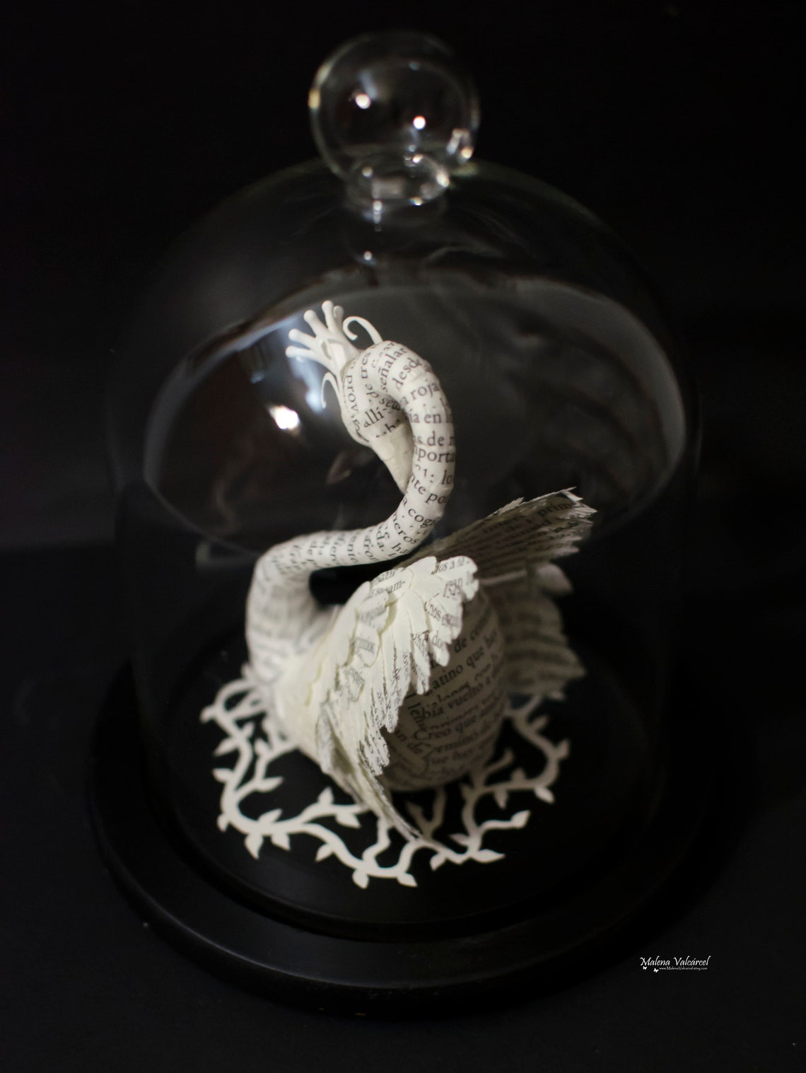 Paper Swan Sculpture, Miniature Swan Art, Handmade Paper Bird, Unique ...