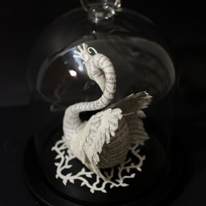 Paper Swan Sculpture, Miniature Swan Art, Handmade Paper Bird, Unique ...