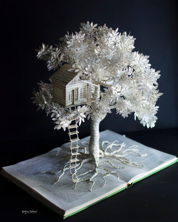 Book Art Sculpture Tree