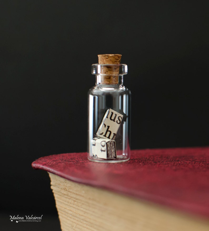 Tiny Paper Books in a Bottle Vial With Miniature Books - Etsy