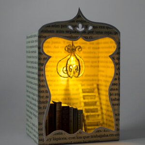 Miniature Library Mini Bookshelf Paper Art - Etsy