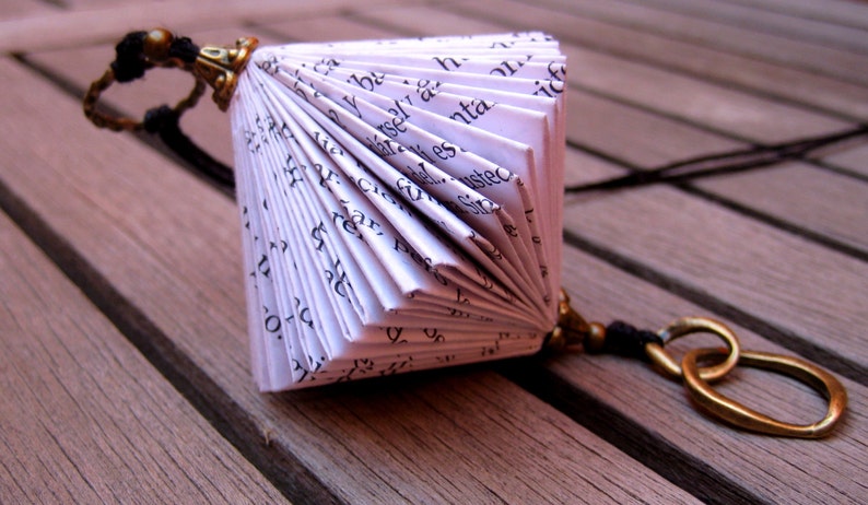 Book Art Necklace - Paper Jewelry - Altered Book - Etsy