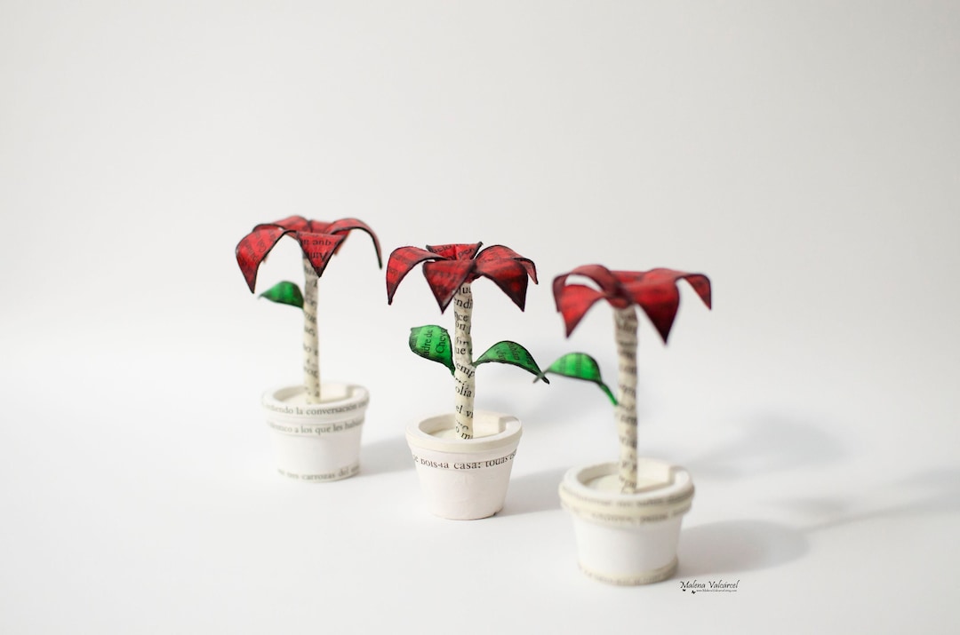 Miniature Paper Flower in Tiny Pot – Handmade Paper Art - Etsy