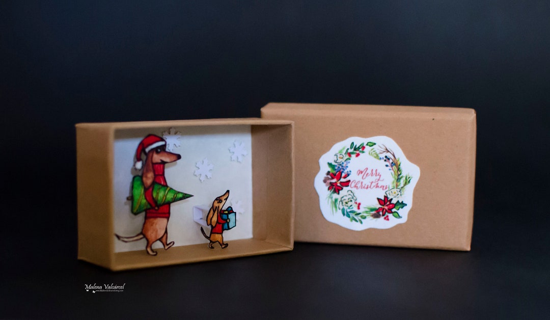 Merry Christmas Matchbox Diorama - Christmas Gifts - Etsy