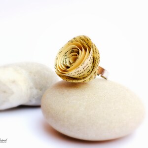 Paper Flower Ring, Adjustable Ring, Recycled Paper - Etsy