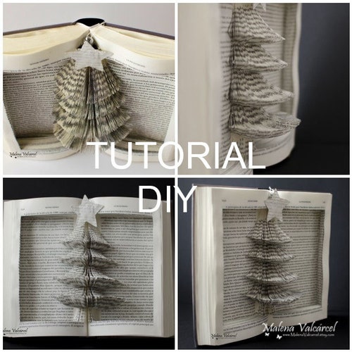 DIY Tutorial for Christmas Tree Book Sculpture With Template - Etsy