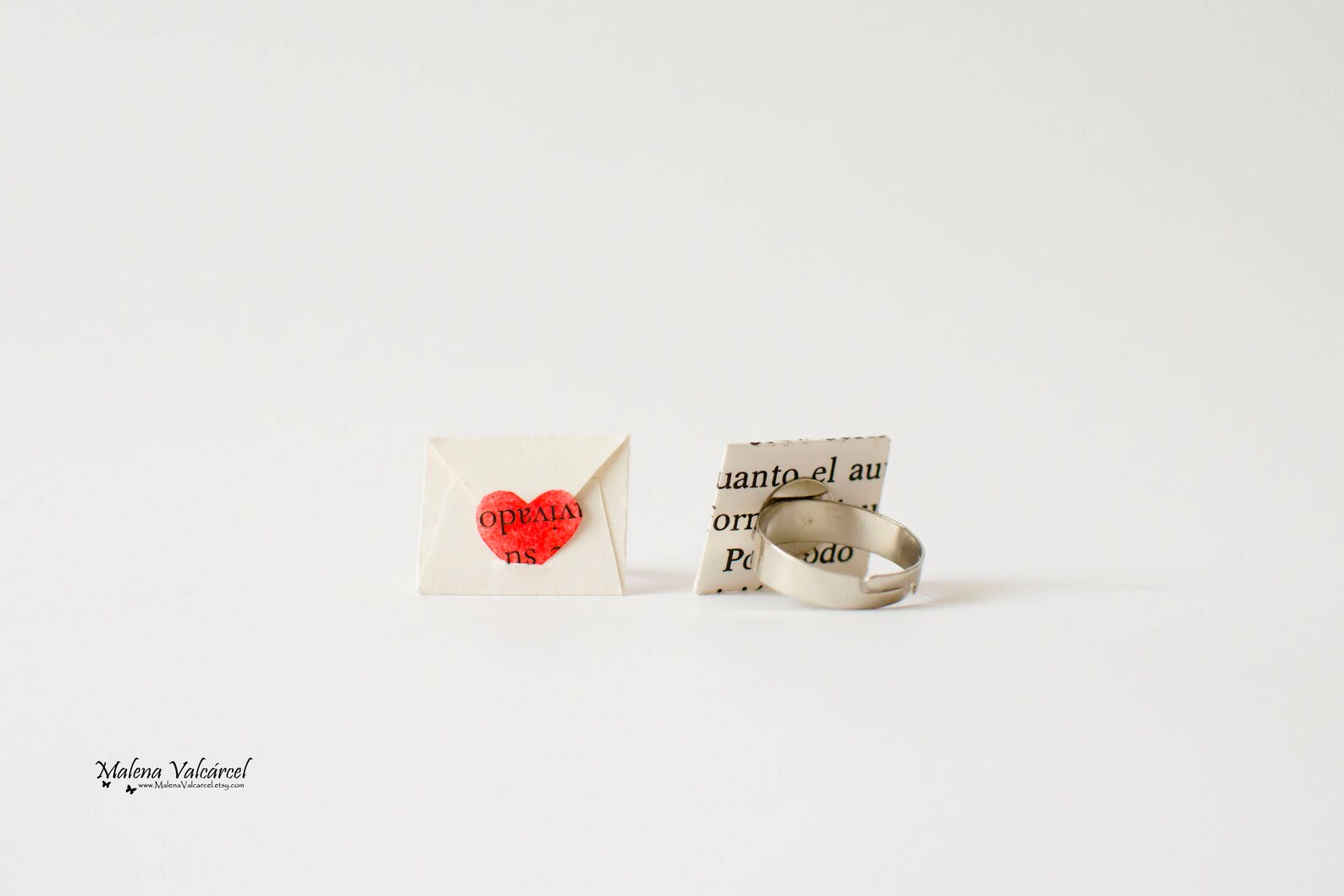 Personalised Message Envelope Ring Paper Ring Miniature - Etsy