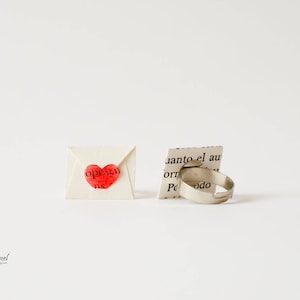 Personalised Message Envelope Ring - Paper Ring - Message Ring - Paper ...