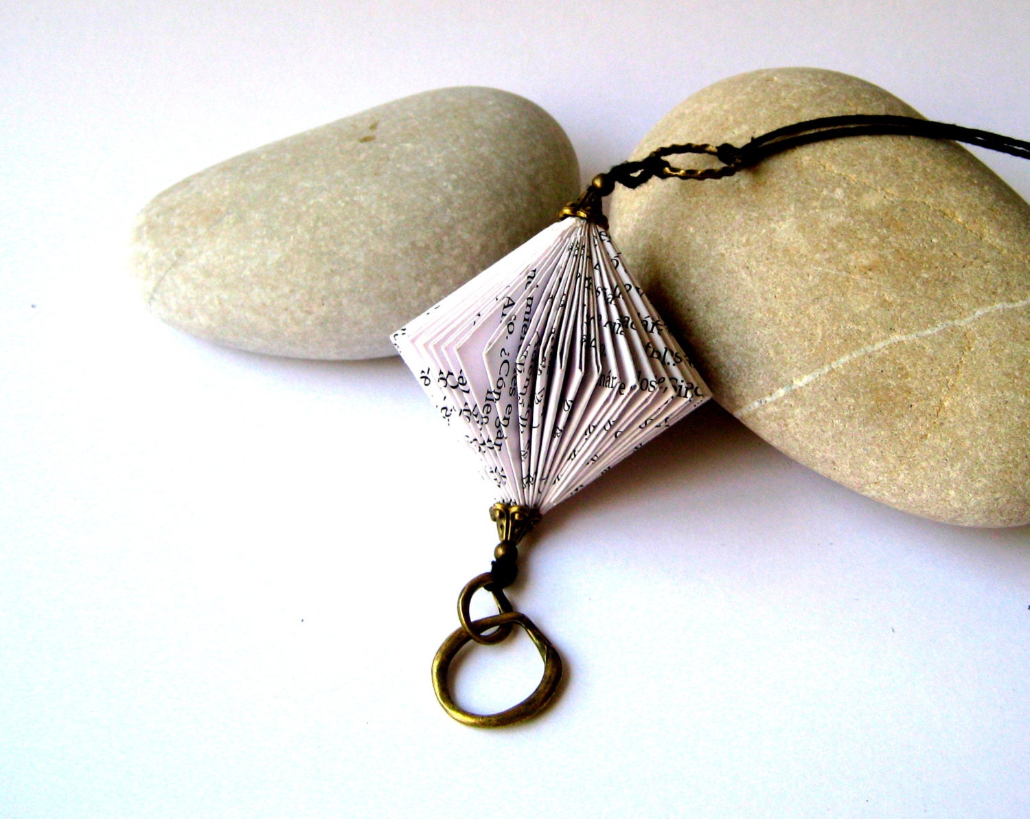 Book Art Necklace Paper Jewelry Altered Book | Etsy