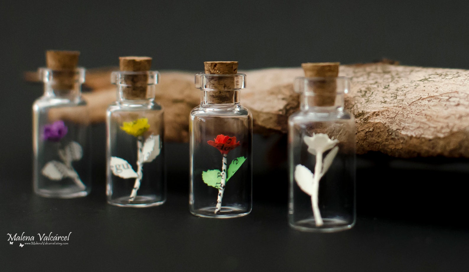 Tiny Paper Rose in a Bottle Vial With Miniature Rose - Etsy