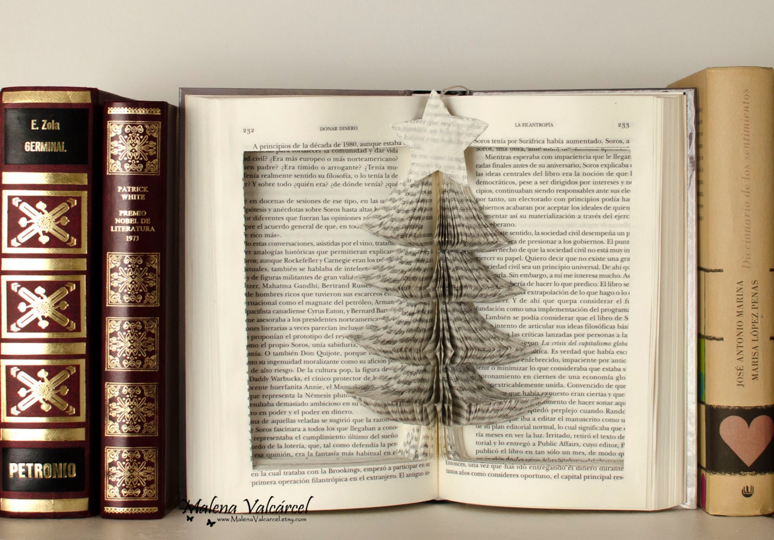 DIY Tutorial for Christmas Tree Book Sculpture With Template - Etsy