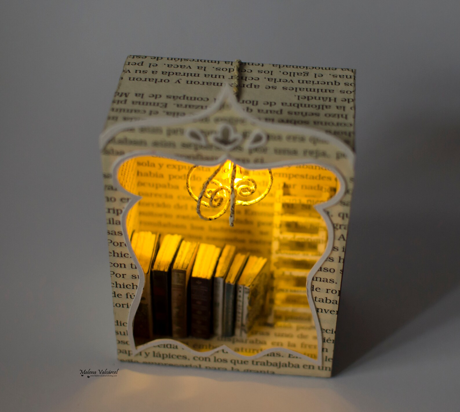 Miniature Library Mini Bookshelf Paper Art - Etsy