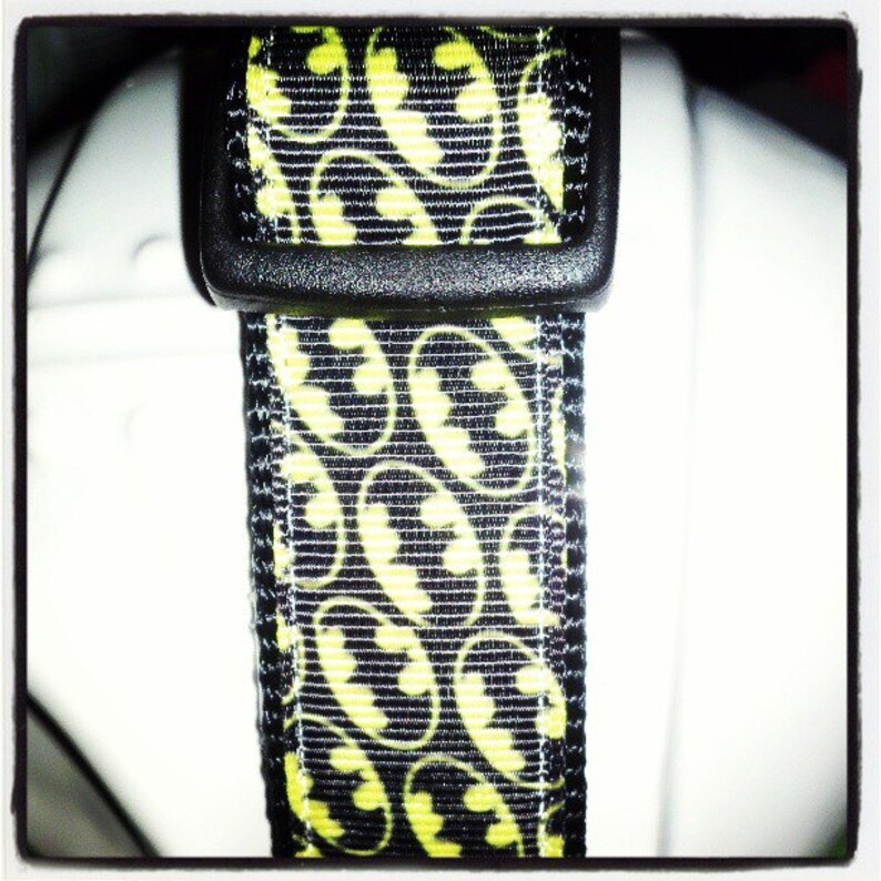 Batman Themed Yellow and Black Bat Signal Dog Collar With - Etsy