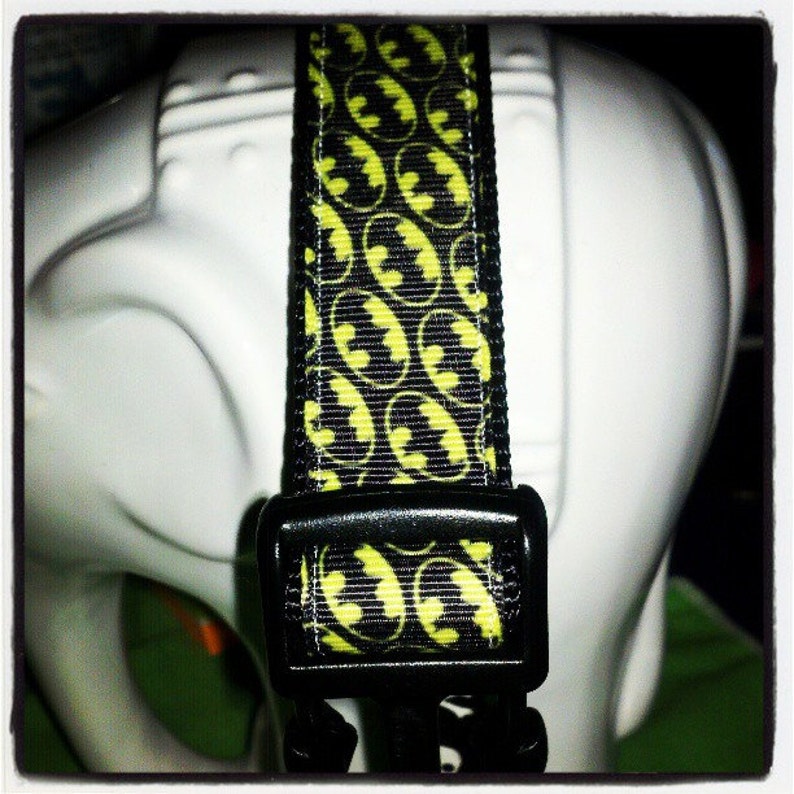 Batman Themed Yellow and Black Bat Signal Dog Collar With - Etsy