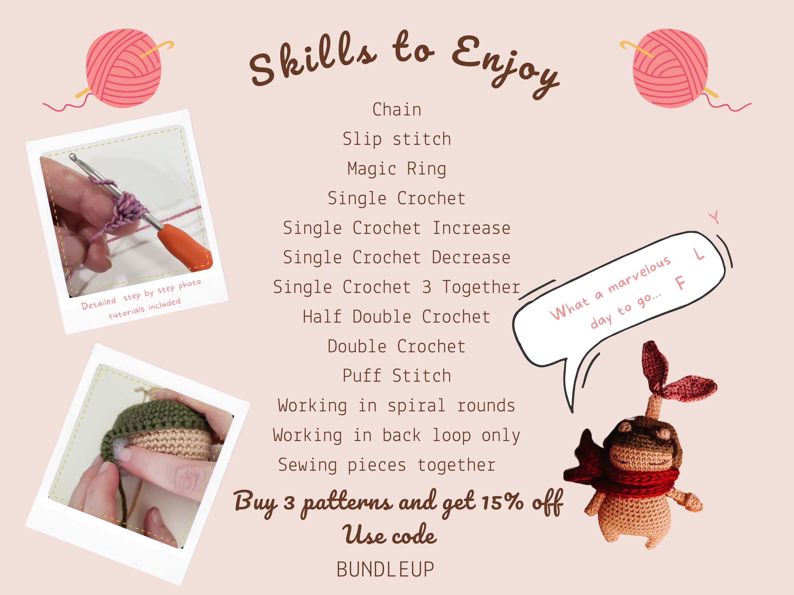 Crochet Pattern, Baby Maple Seed Amigurumi Aviator Doll, Fall, PDF ...