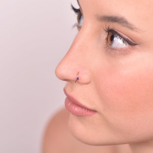 Blue Nose Stud, Turquoise Nose Piercing, 14k Gold Nose Ring, Indian ...