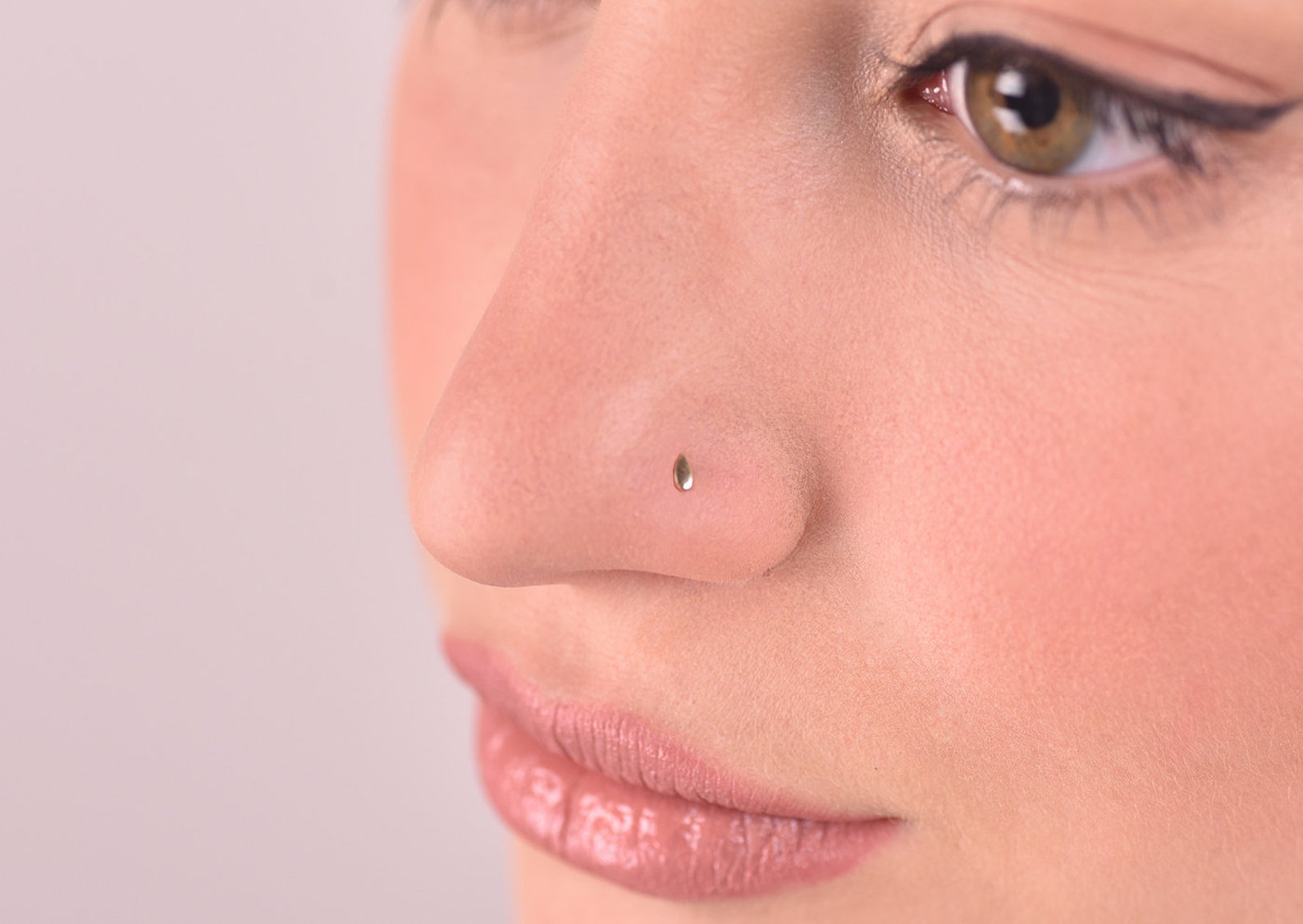 TEENY Tiny Nose Stud Gold Nose Ring Stud 14K Solid Gold Nose - Etsy