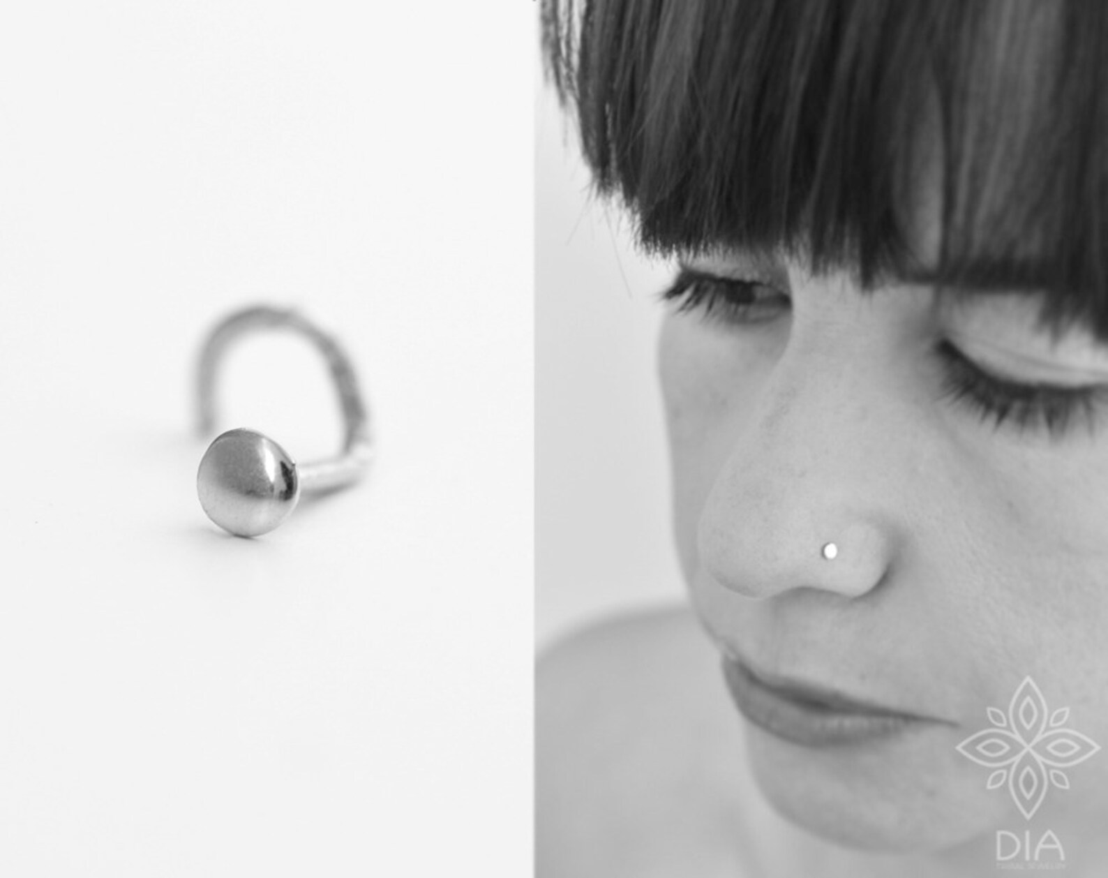 Silver Sterling Nose Stud, Silver Nose Jewelry, 2.5mm Tiny Nose Stud ...