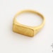 14k Solid Gold Rectangle Signet Ring Pinkie Ring Ring Signet - Etsy