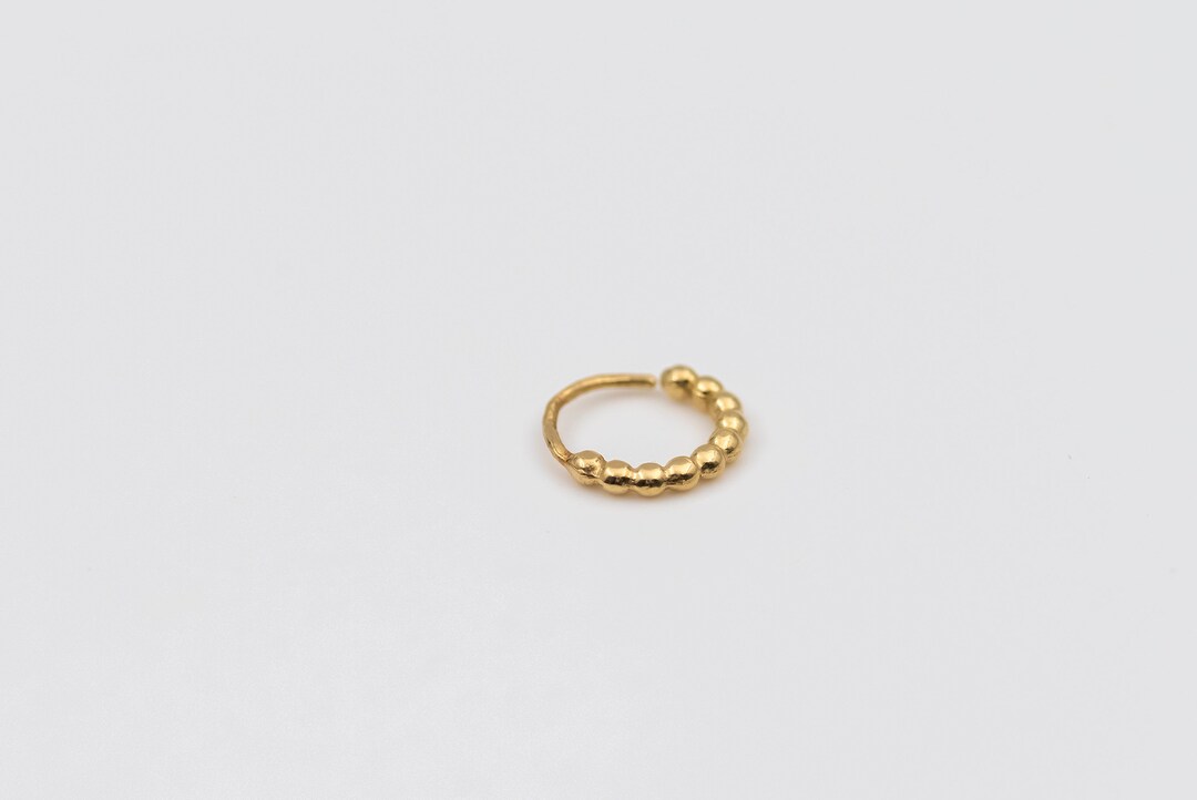 Nose Rings 22G 20G 18G 16G Piercing Jewelry Beaded Dotted Hoop Ring ...