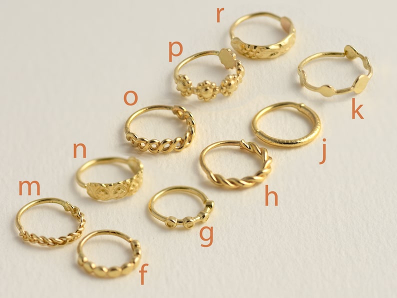 SOLID GOLD 14k Nose Ring Hoop Yellow Solid Gold - Etsy