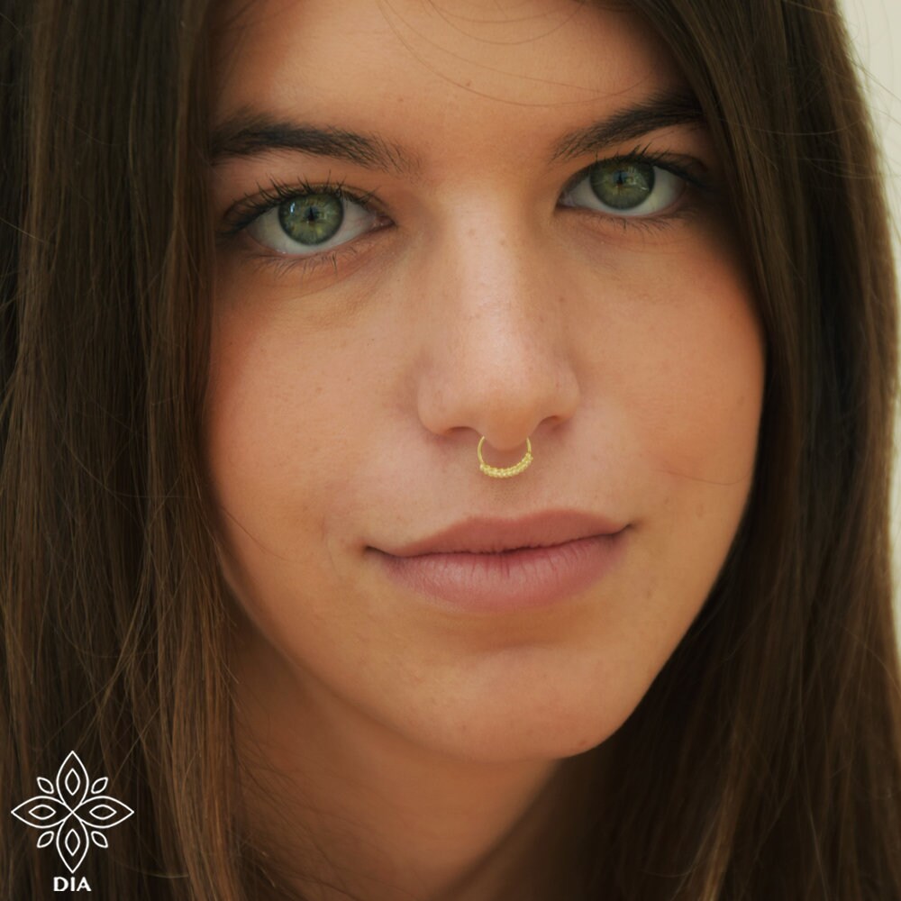Tribal Nose Ring SOLID GOLD Nose Ring 14k Gold Nose Ring | Etsy