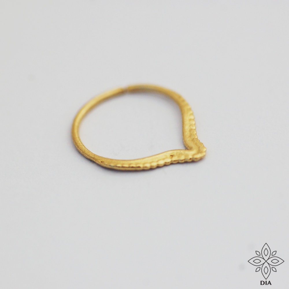 Triangle Septum Nose Ring 14k SOLID GOLD Chevron Septum Ring - Etsy Israel
