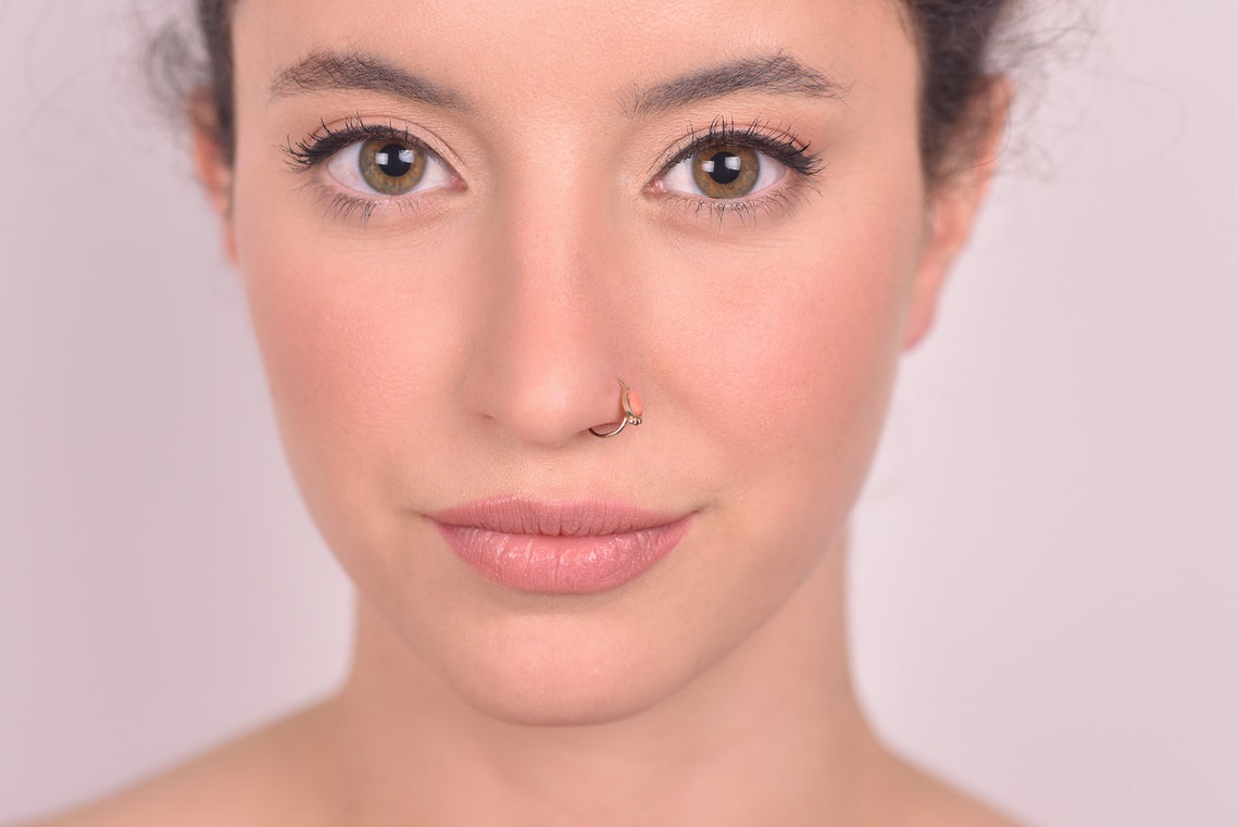 Unique Nose Ring 14k Gold Nose Ring Indian Nose Ring Tribal - Etsy