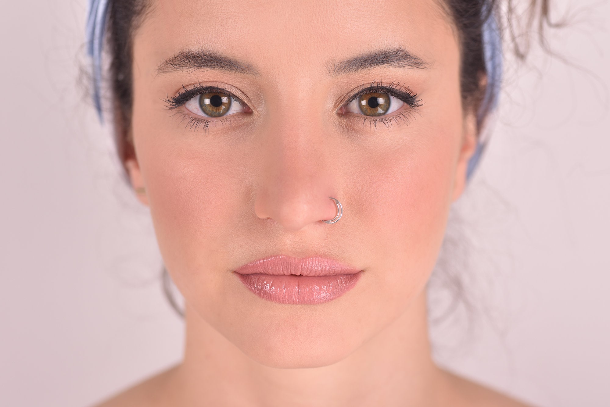 Double Nose Hoop One piercing Double Nose Ring Silver Nose | Etsy