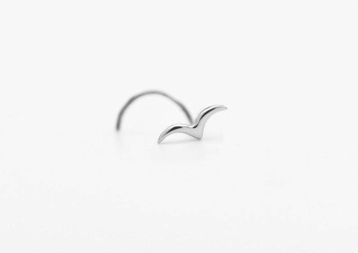Bird Nose Stud Large Bird Nose Screw Sterling Silver Nose - Etsy