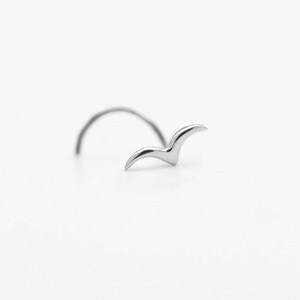 Bird Nose Stud, Large Bird Nose Screw, Sterling Silver, Nose Bone Style ...
