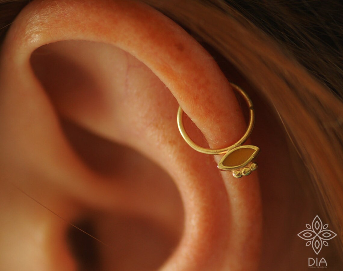 Cartilage Earring Hoop, Evil Eye Hoop Ring, Helix Piercing, Cartilage ...