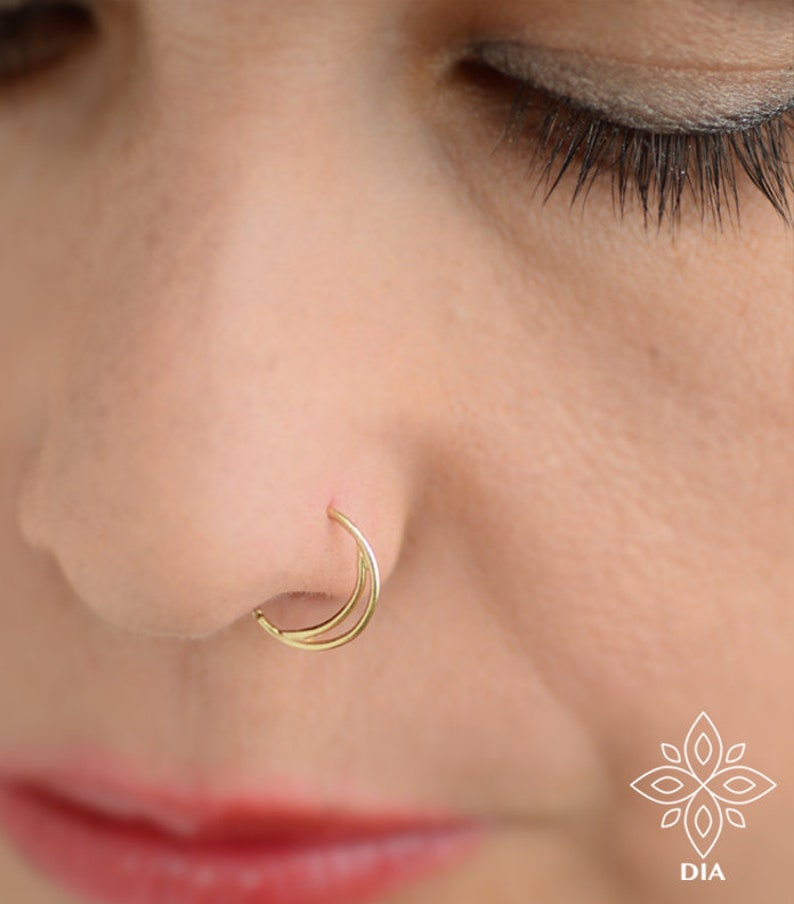 Moon Nose Ring Hoop Crescent Moon Nose Ring Septum Ring - Etsy