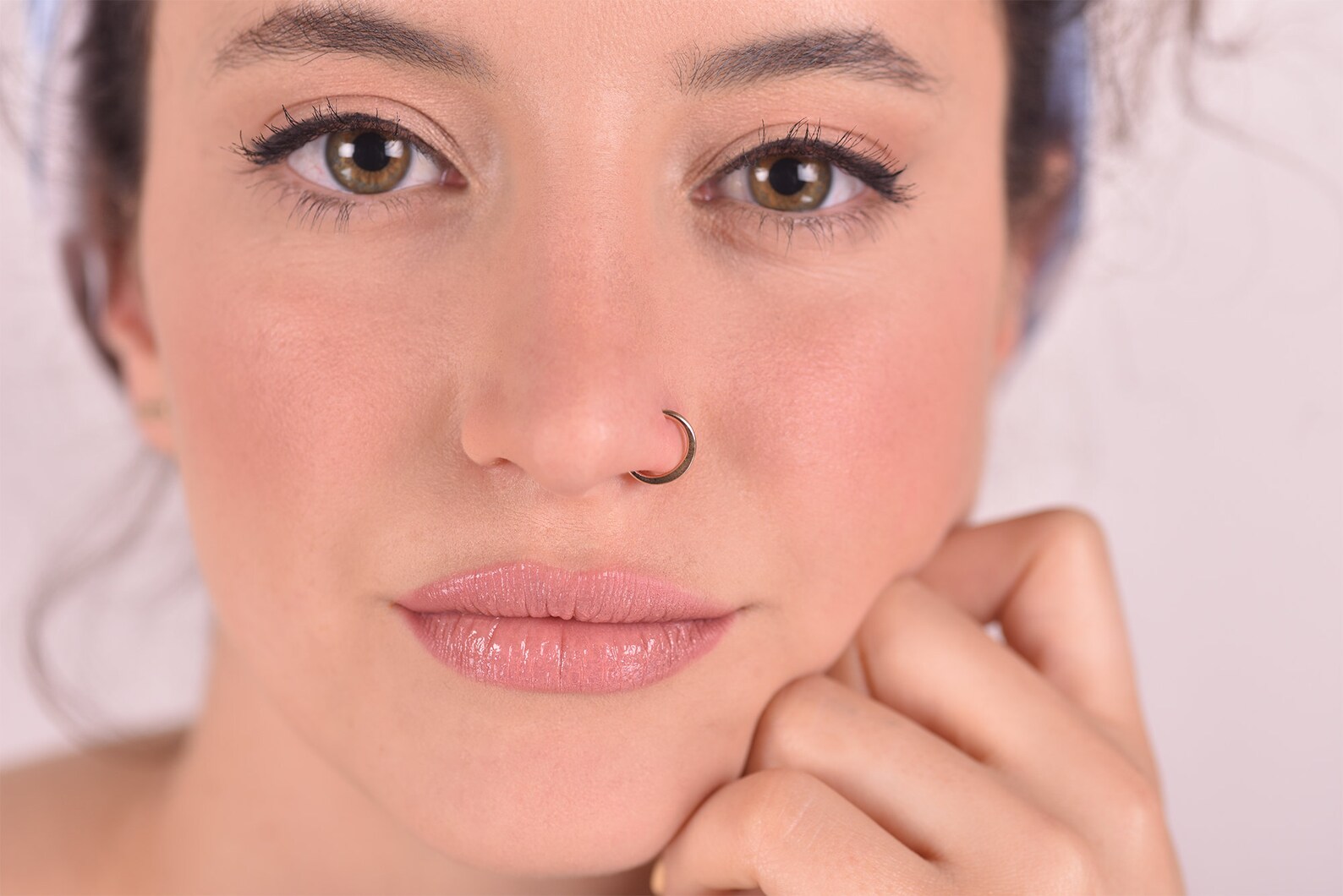 Hammered Septum Hoop 14k Gold Septum Ring Rock Hoop Gold - Etsy