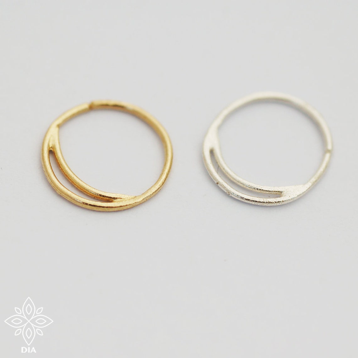 Septum Ring, Half Moon Septum, Moon Septum Ring, Daith Hoop Earring ...