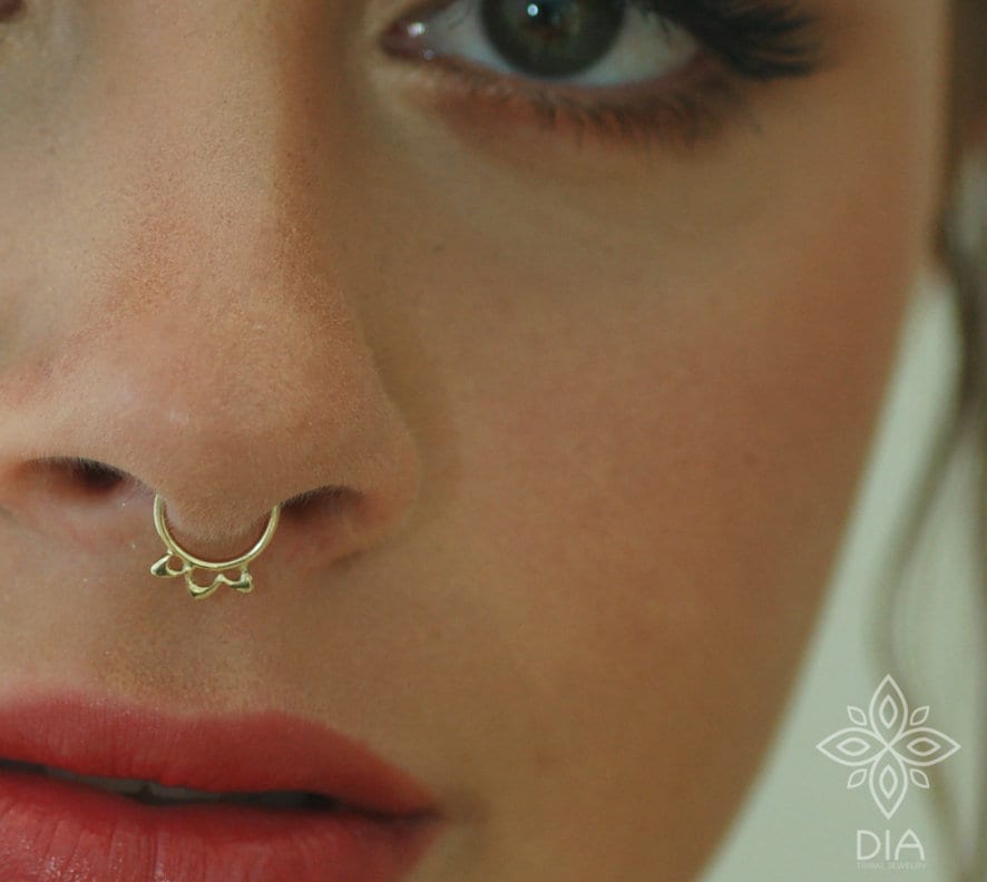 SOLID GOLD Septum Ring Gold Septum Ringseptum Ring Septum | Etsy