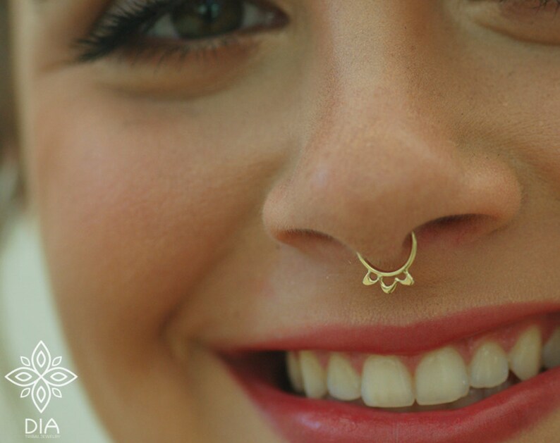 SOLID GOLD Septum Ring Gold Septum Ringseptum Ring Septum - Etsy