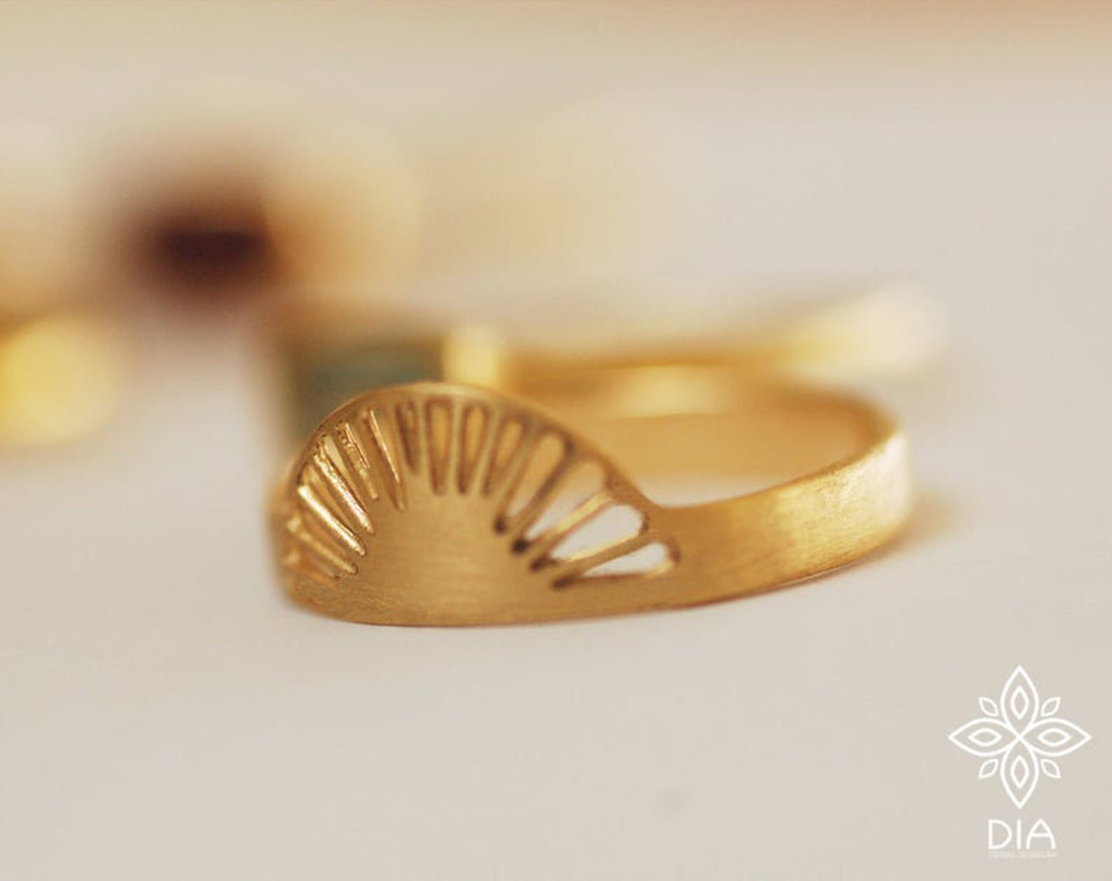 Sun Ring Solid Gold Ring Rose Gold Ring Dainty Gold Ring Hand - Etsy
