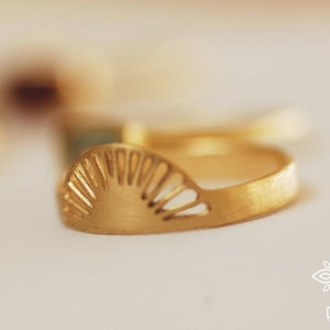 Sun Ring Solid Gold Ring Rose Gold Ring Dainty Gold Ring Hand Stamped ...