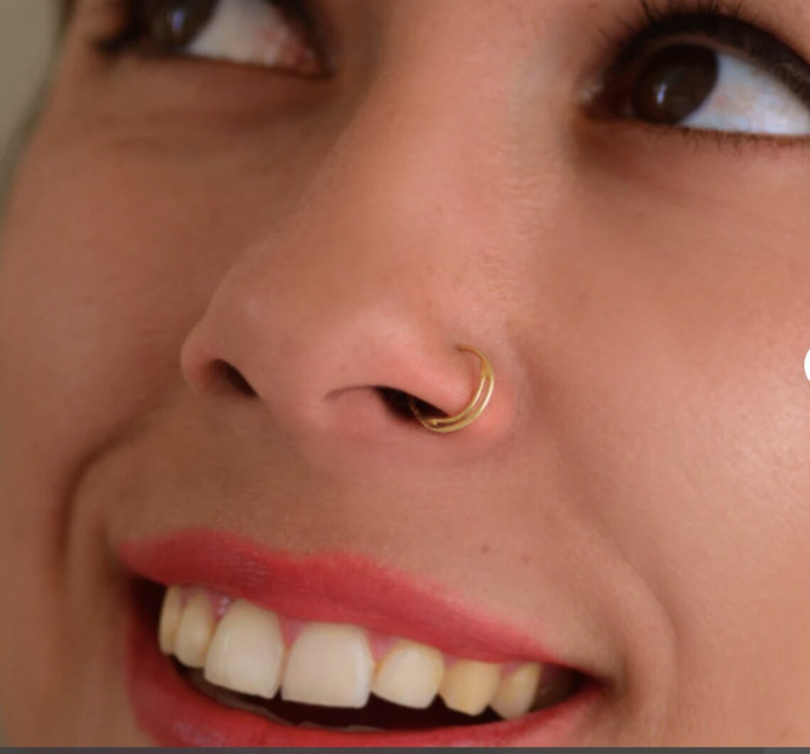 Septum Ring, Half Moon Septum, Moon Septum Ring, Daith Hoop Earring ...