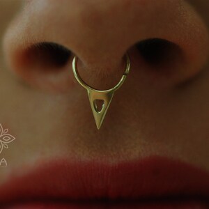 Triangle Septum Ring, 14k SOLID GOLD Septum Ring,septum Ring, Septum ...