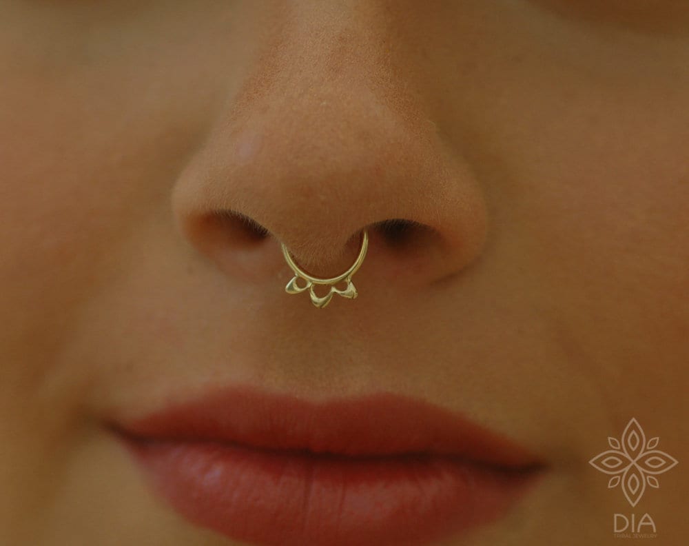 SOLID GOLD Septum Ring Gold Septum Ringseptum Ring Septum | Etsy