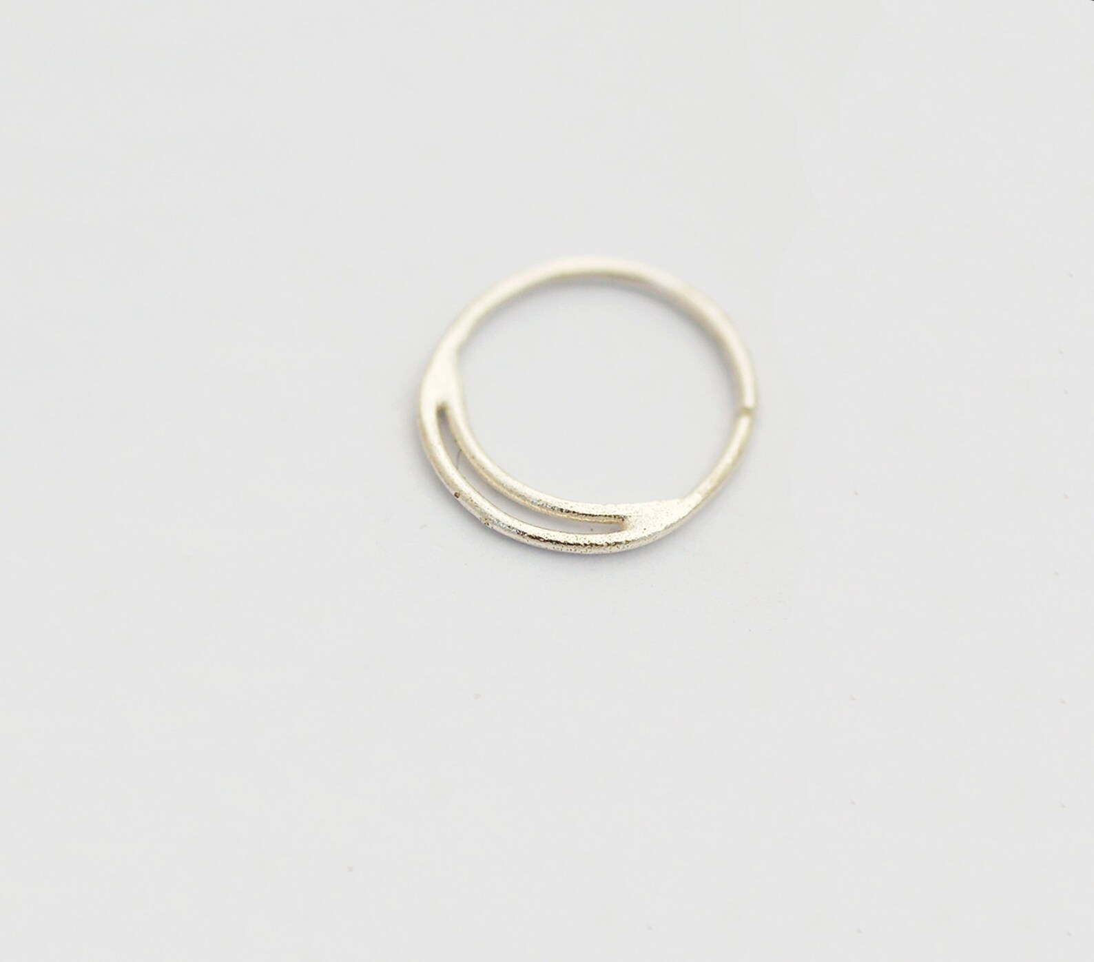 Double Nose Hoop One piercing Double Nose Ring Silver Nose | Etsy