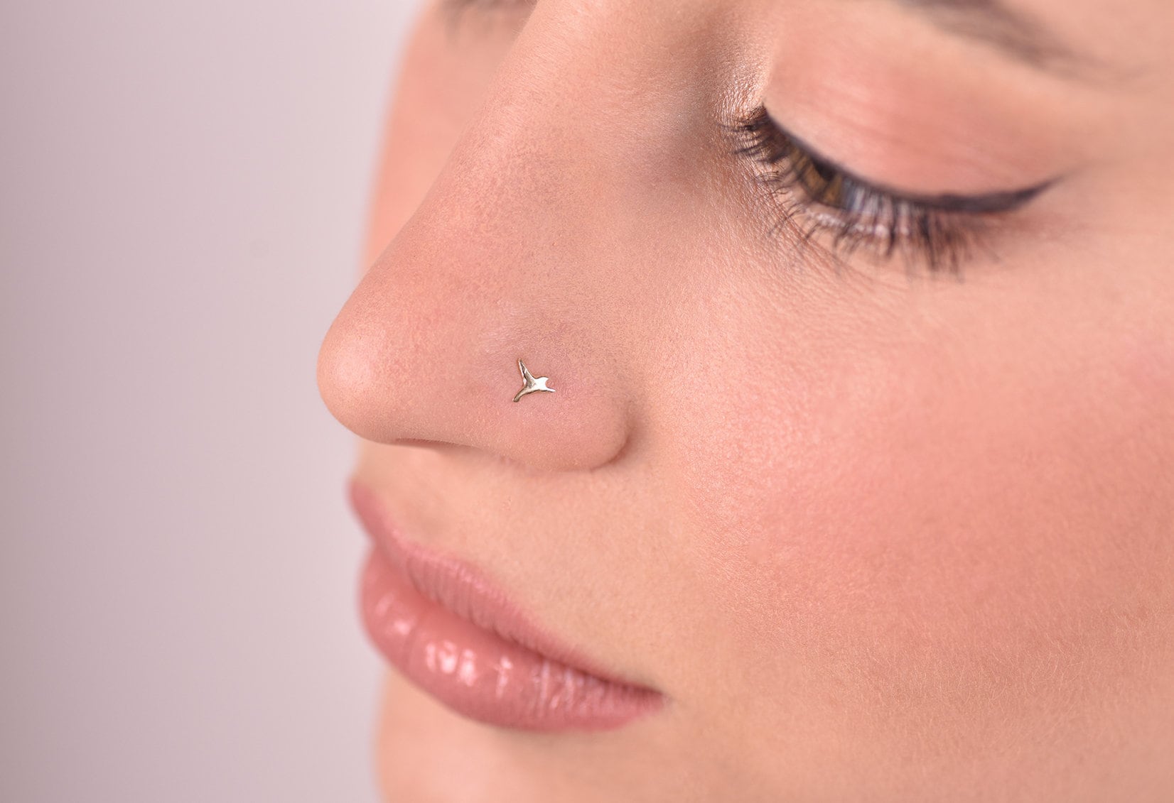 Gold Nose Screw Small Nose Stud, 14k Solid Gold Bird Nose Stud, Small ...