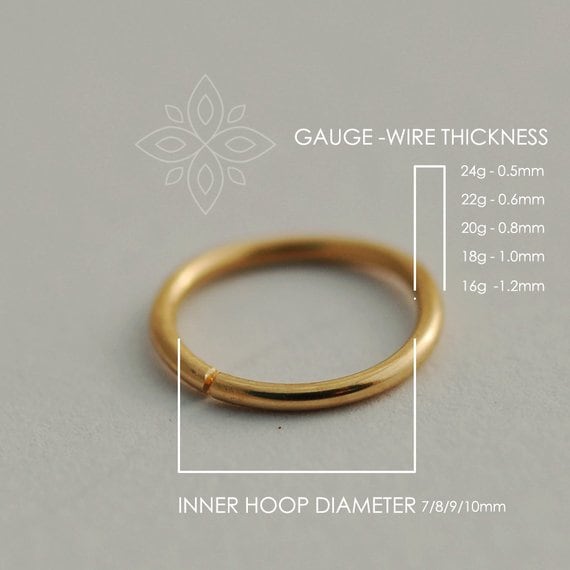 Thin Small Nose Hoop Piercing Ring Tight 20g 22g Nose Ring | Etsy