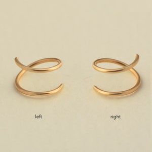 Double Helix Hoop, 14k Gold Helix Piercing, Conch Hoop, Tiny Cartilage ...
