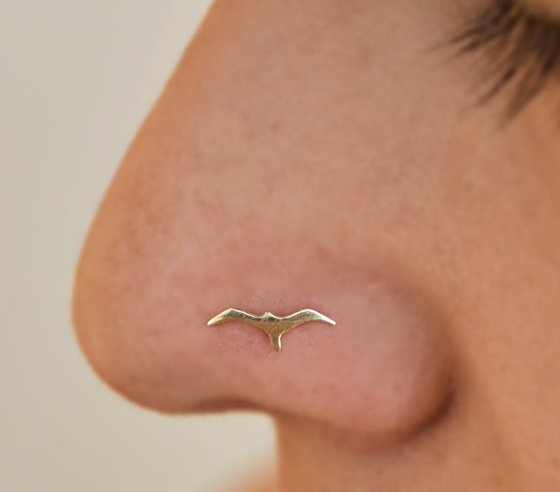 Gold Nose Piercing Unique Nose Stud Nose Screw Tragus | Etsy