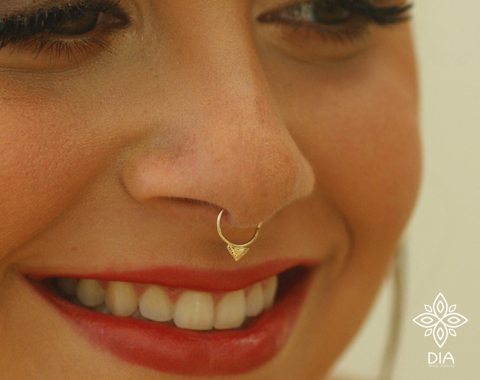 Septum Ring Solid Gold Septum 14k Gold Nose Ring Piercing - Etsy