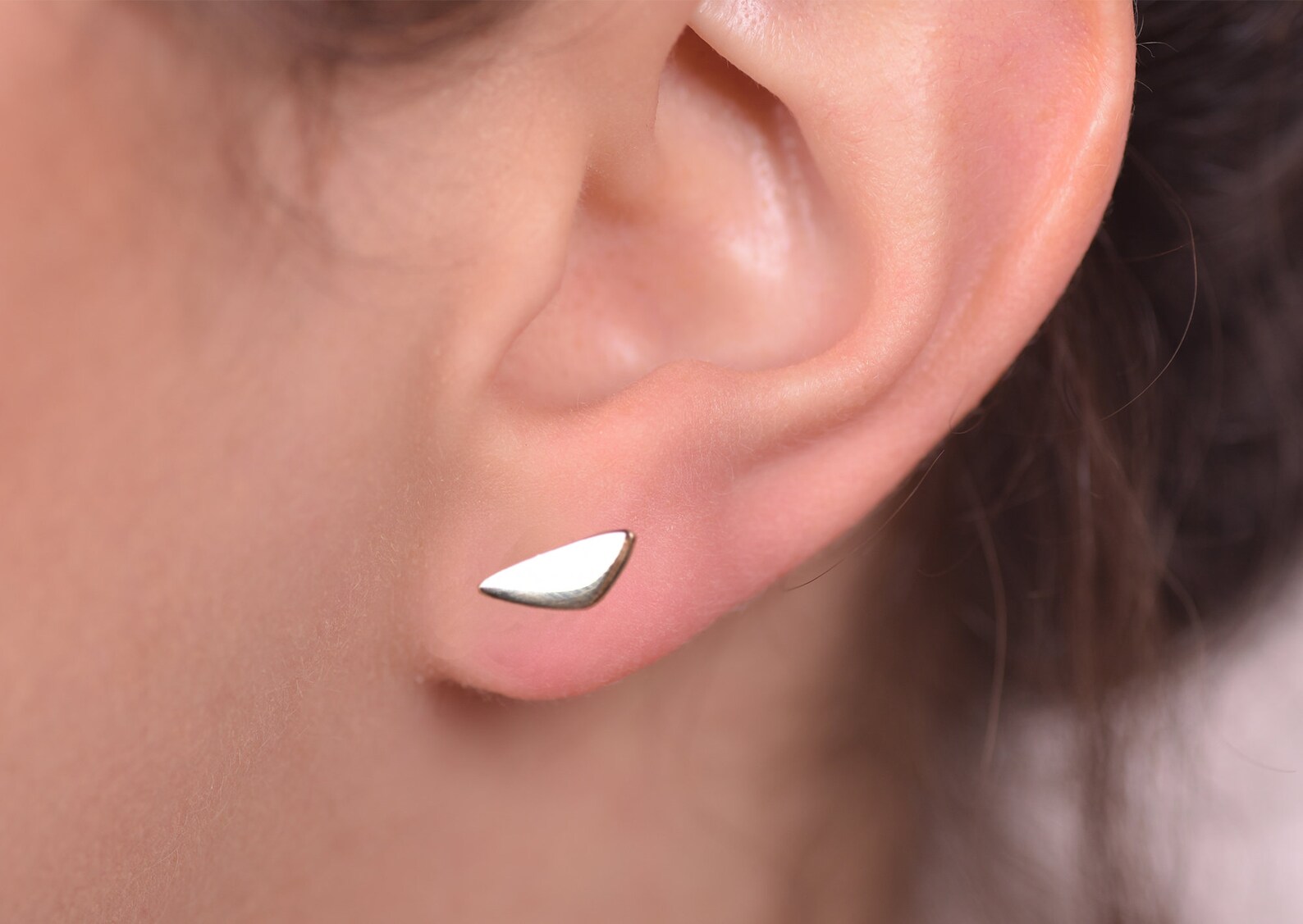 14K Gold Studs 1 Pair of Gold Studs Gold Geometric Studs - Etsy